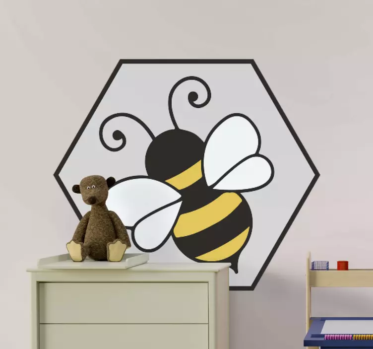 Animal wall decal bee hexagon design