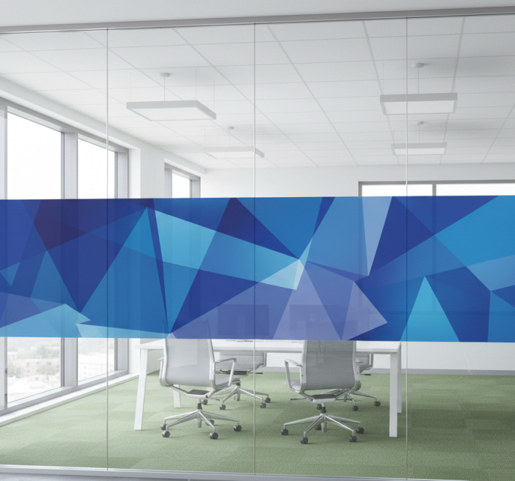 Blue translucent geometry window sticker
