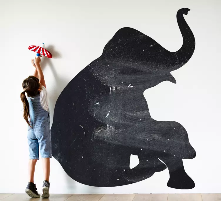 Chalkboard sticker elephant silhouette