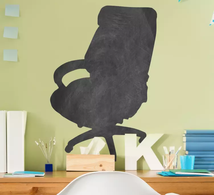 Chalkboard sticker office chair outline