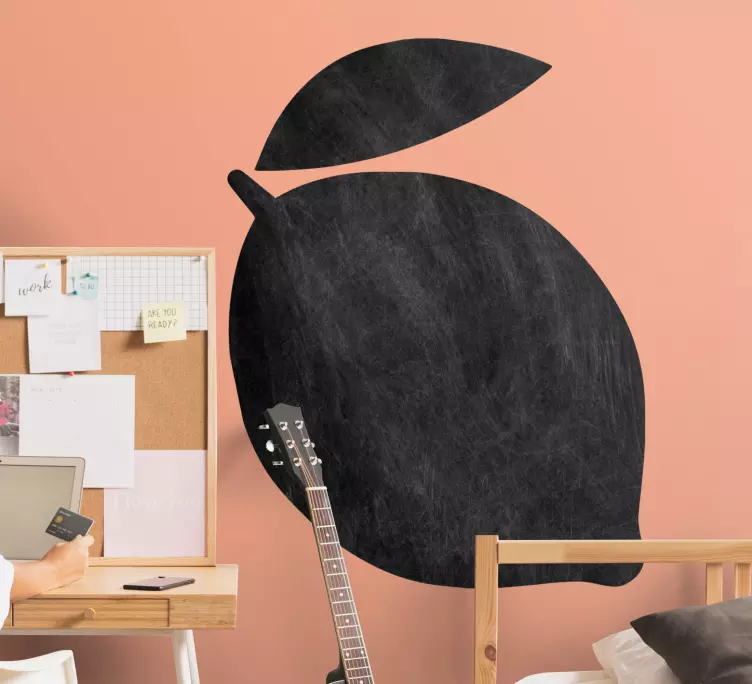 Chalkboard sticker simplistic lemon shape