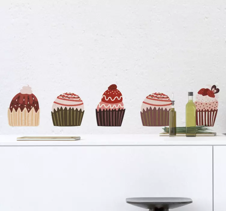 Cupcake sweet treats wall border sticker