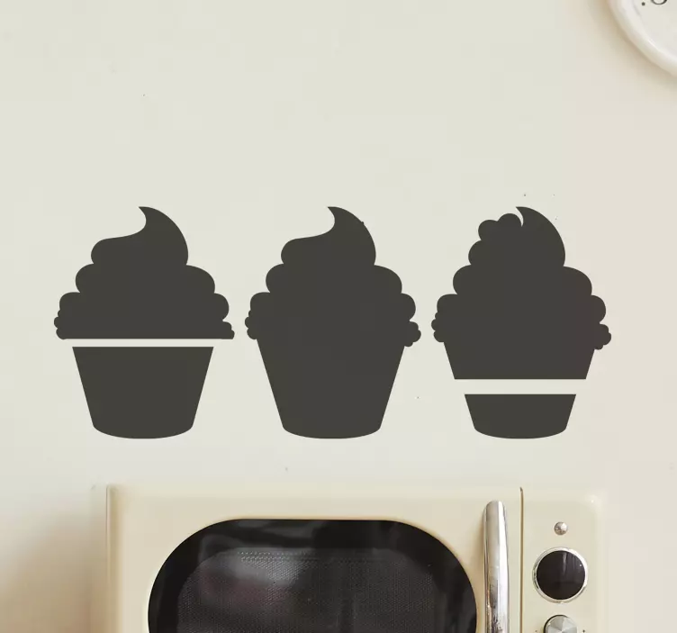 Fridge sticker cupcake silhouettes