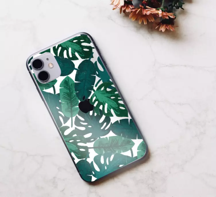 Iphone sticker exotic leaf design